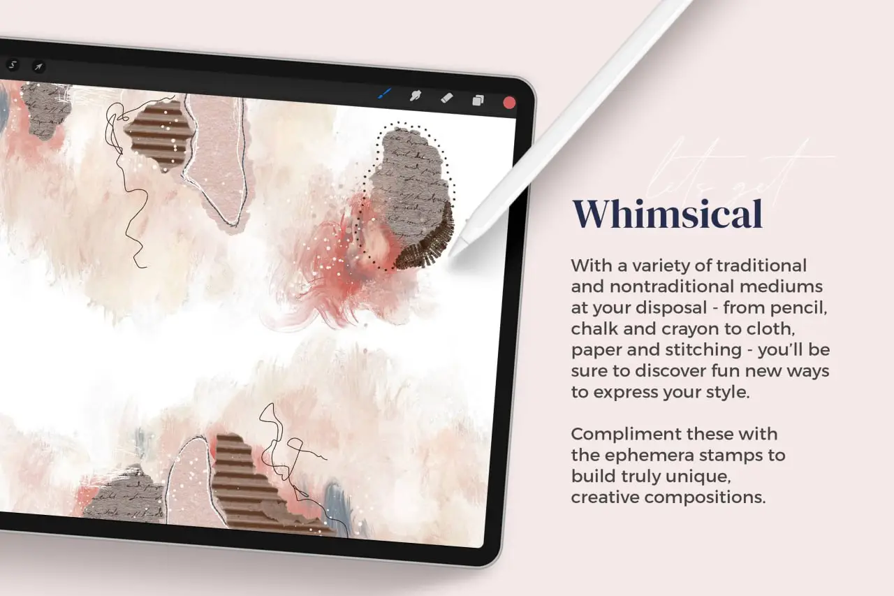 Mixed Media Collage Brushes for Procreate Free Download