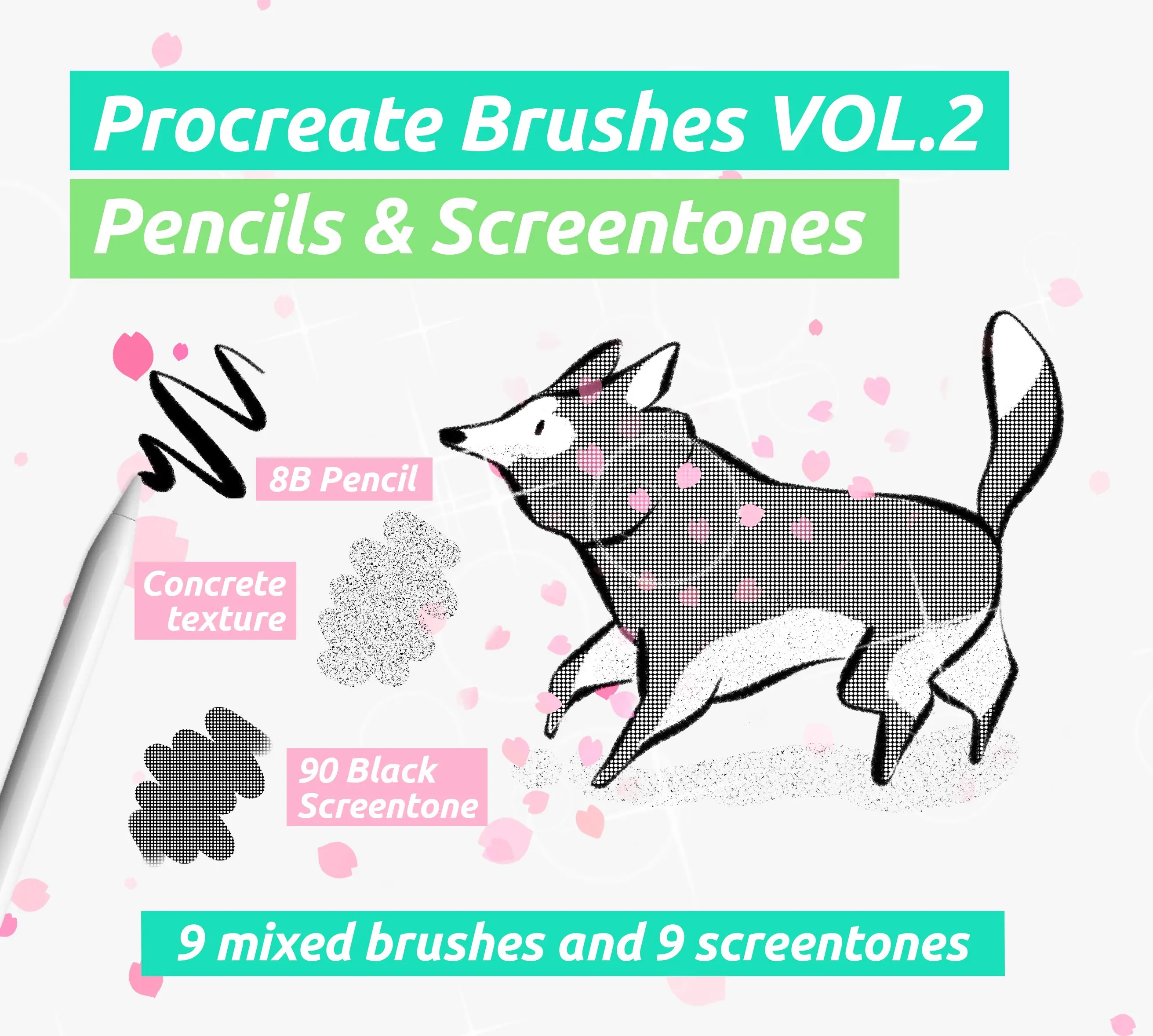 Procreate Brushes VOL.2 - Pencils & Screentones - Brushes Pack