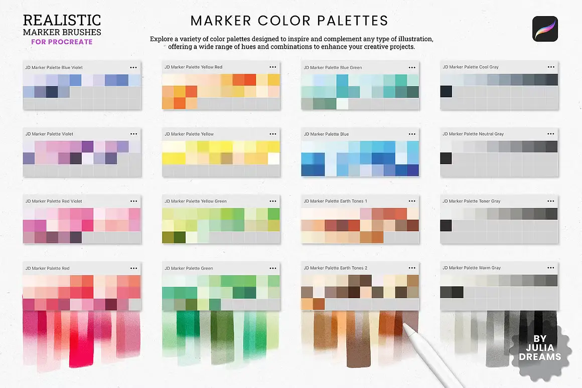 Realistic Marker Procreate Brushes Free Download