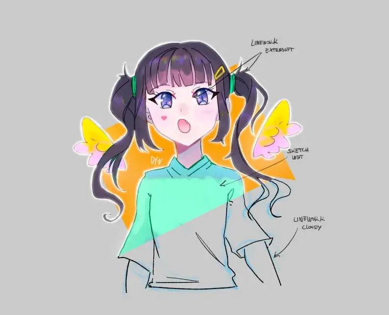 Sazor Anime & Manga for illustration - Brushes Pack