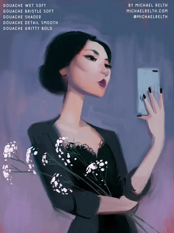 The Gouache MaxPack v2 - Brushes for Procreate Free Download