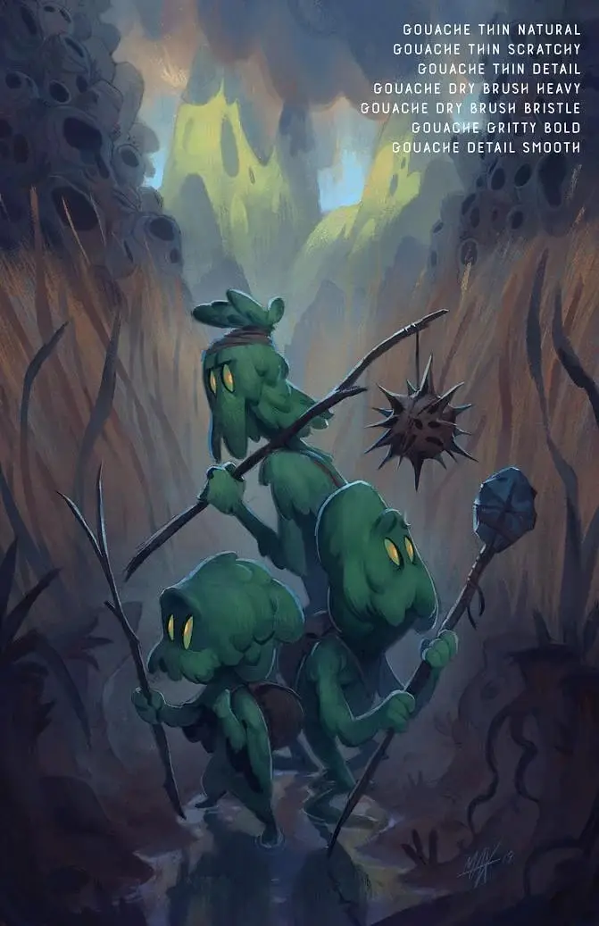 The Gouache MaxPack v2 - Brushes for Procreate Free Download