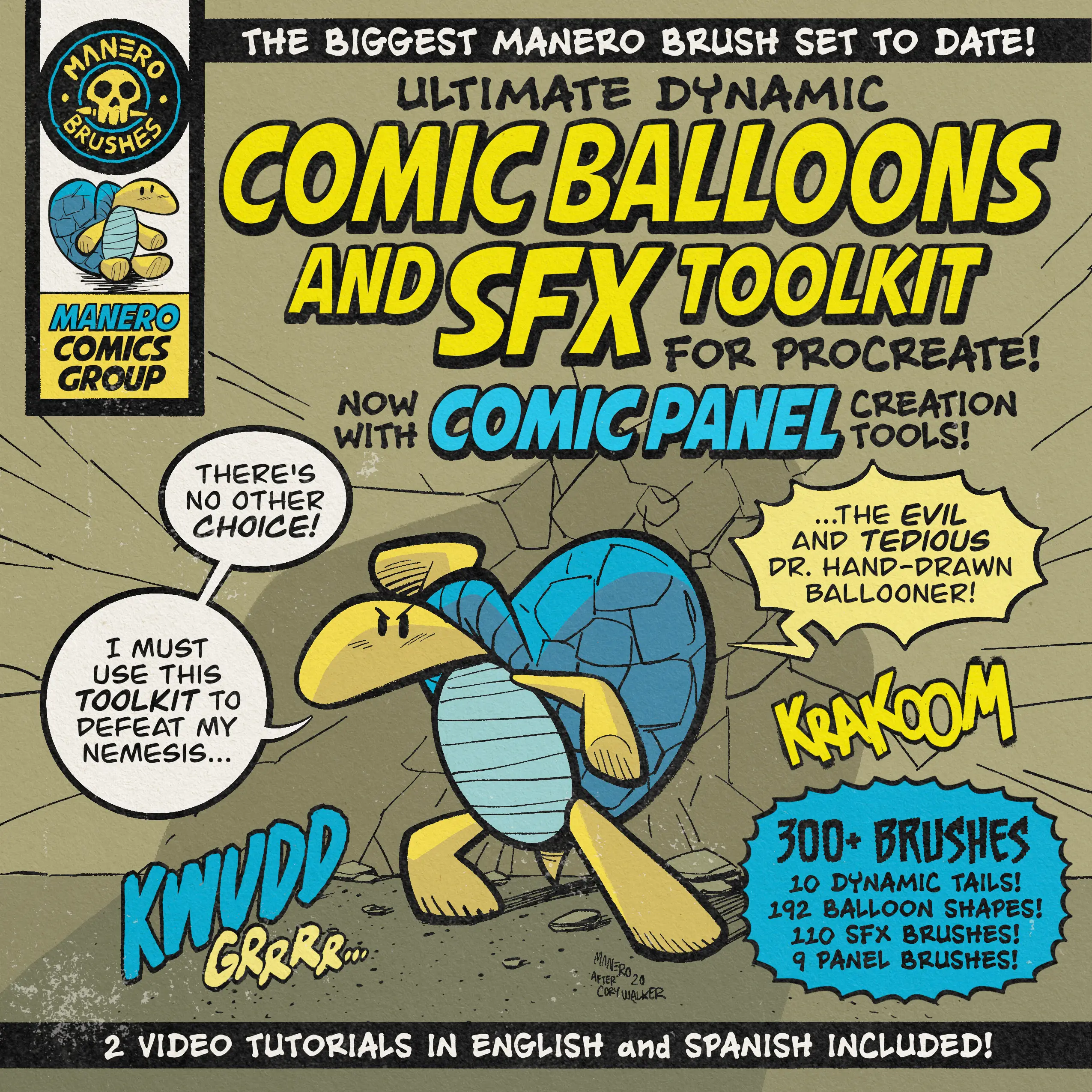 Ultimate Dynamic Comic Panels, Balloons and SFX Toolkit for Procreate ...