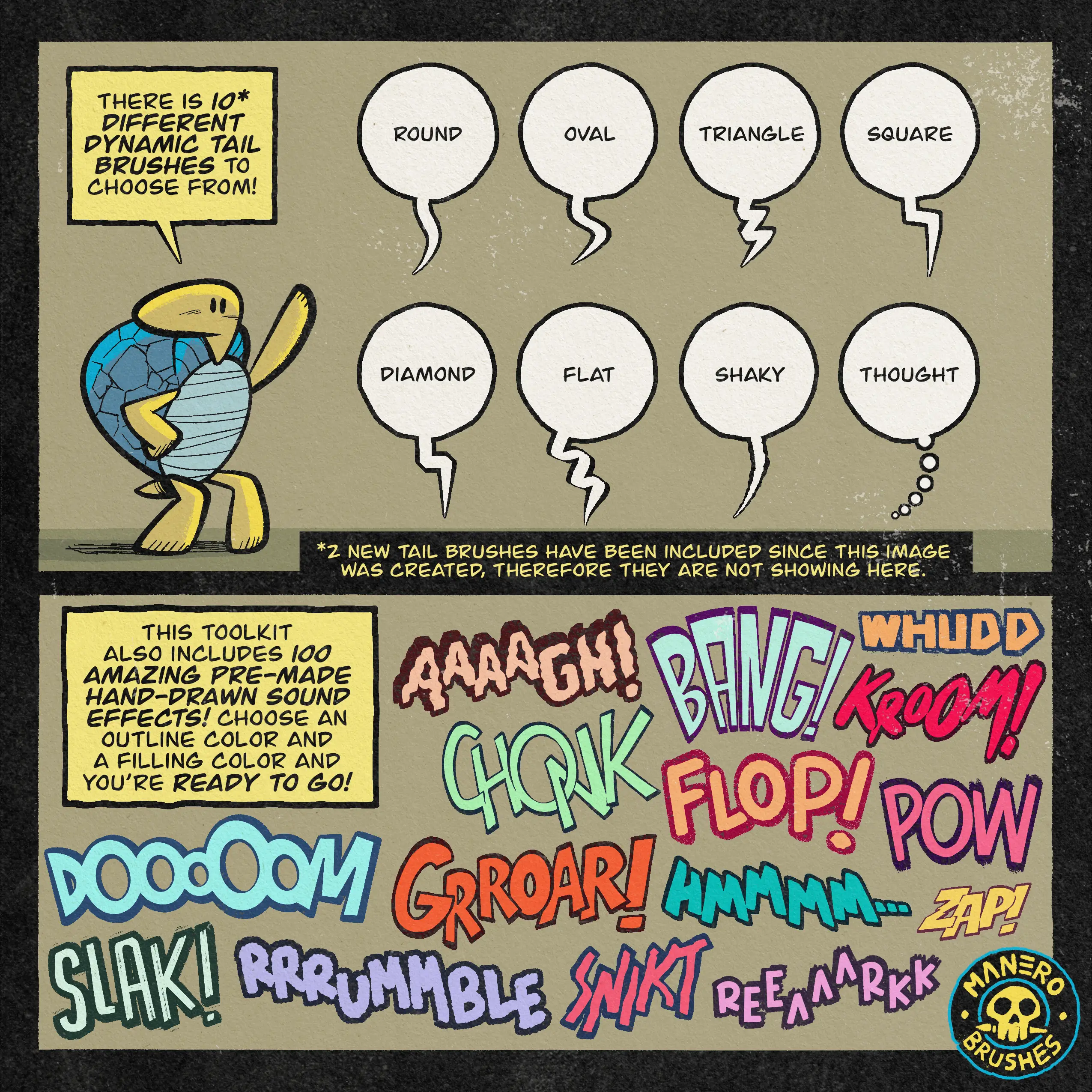 Ultimate Dynamic Comic Panels, Balloons and SFX Toolkit for Procreate ...