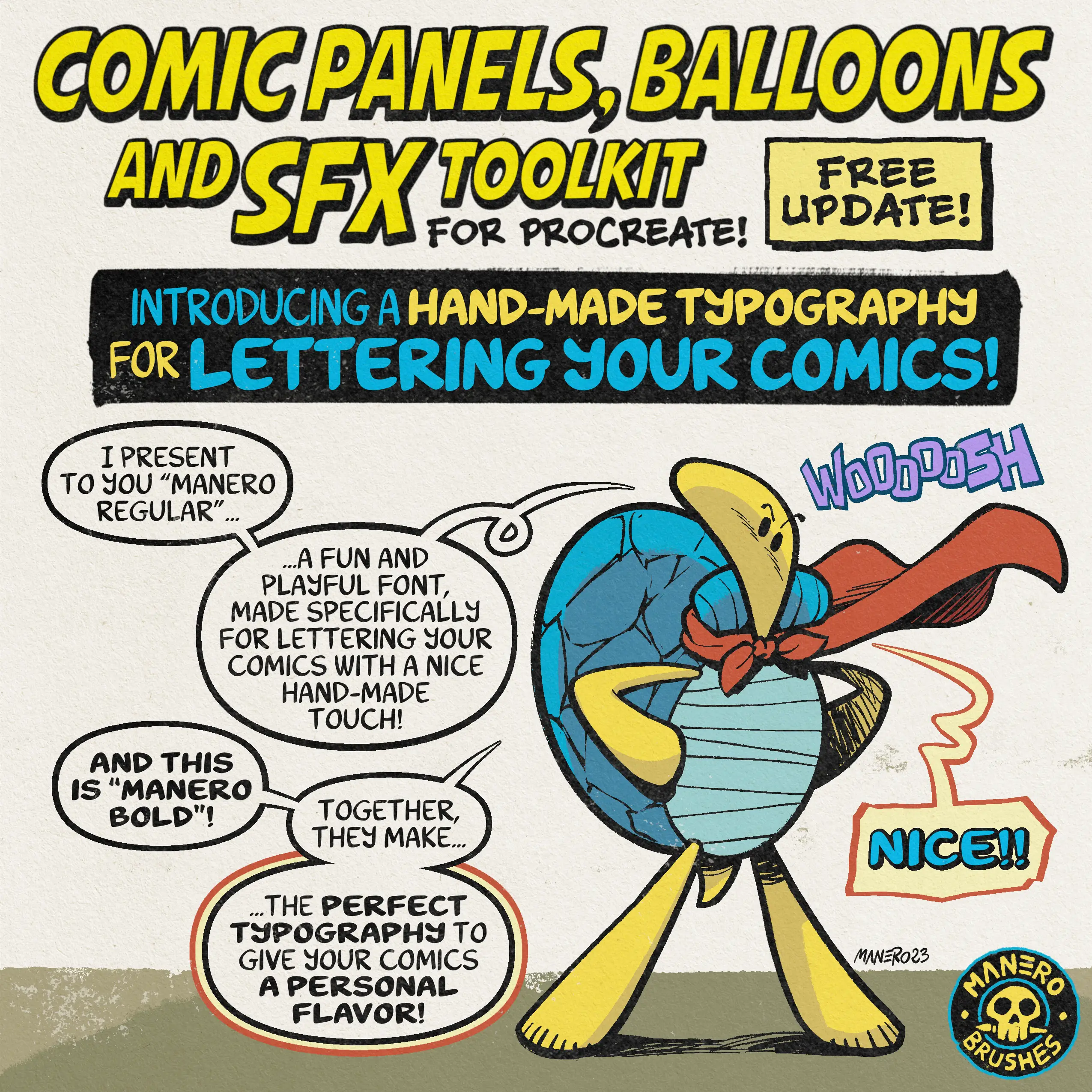 Ultimate Dynamic Comic Panels, Balloons and SFX Toolkit for Procreate ...