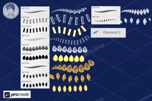 Diamond II Brush Set for Procreate Free Download