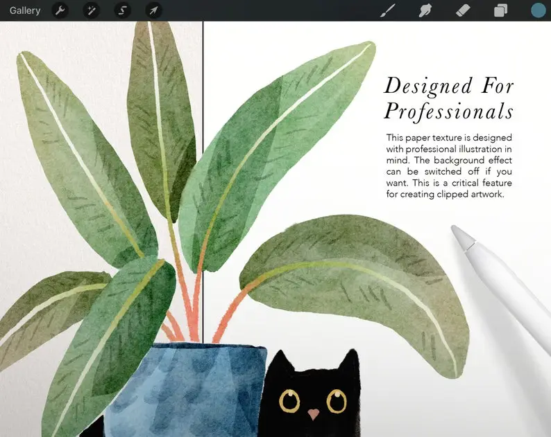 Forester Hot Press Watercolor Paper Texture for Procreate - Brushes Pack