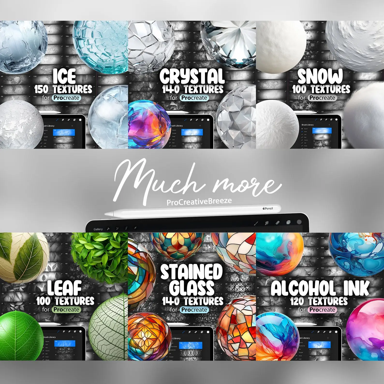 140 textures Stained glass brushes procreate Free Download