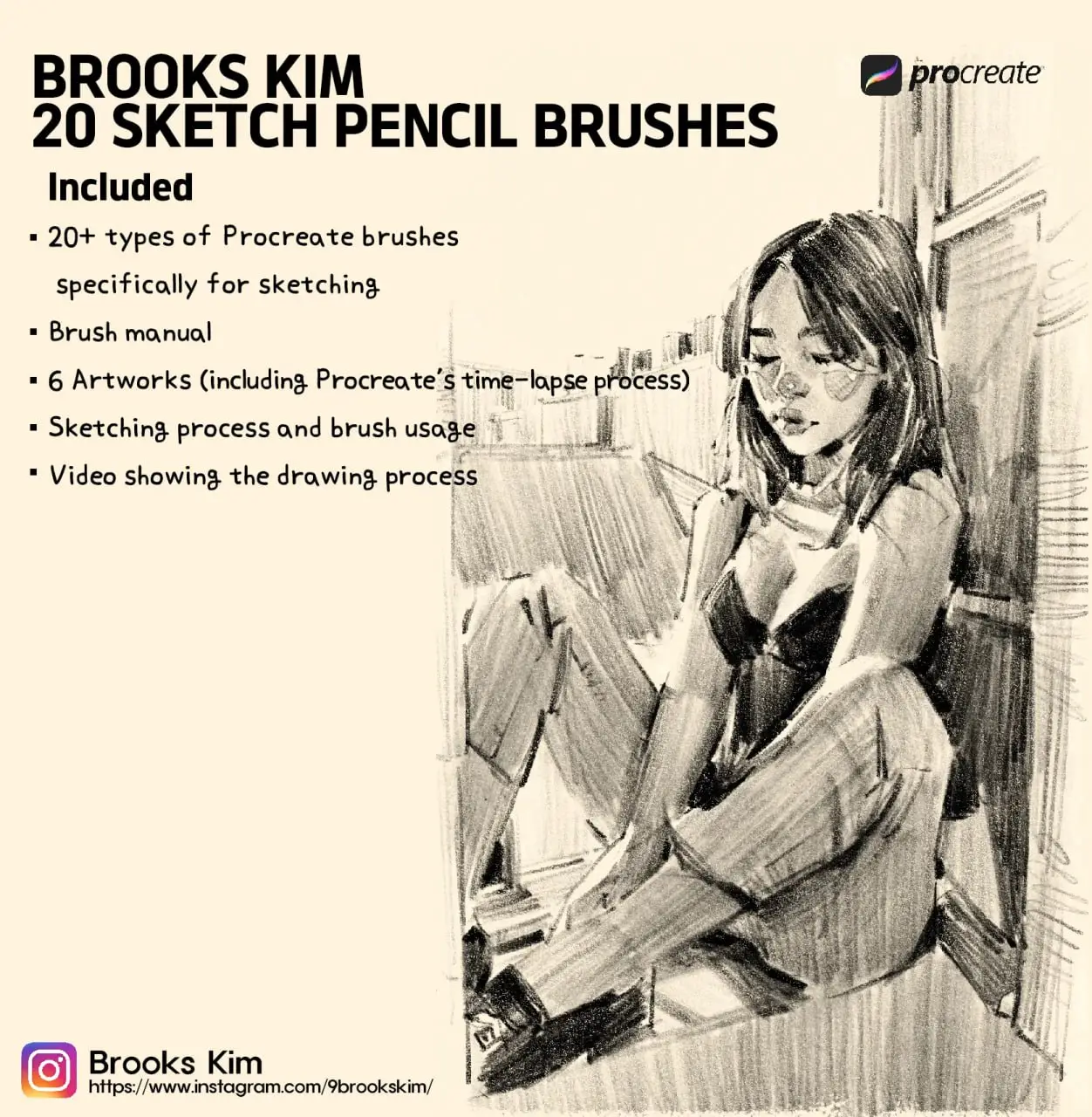 20 Sketch Pencil Brushes for Procreate Free Download