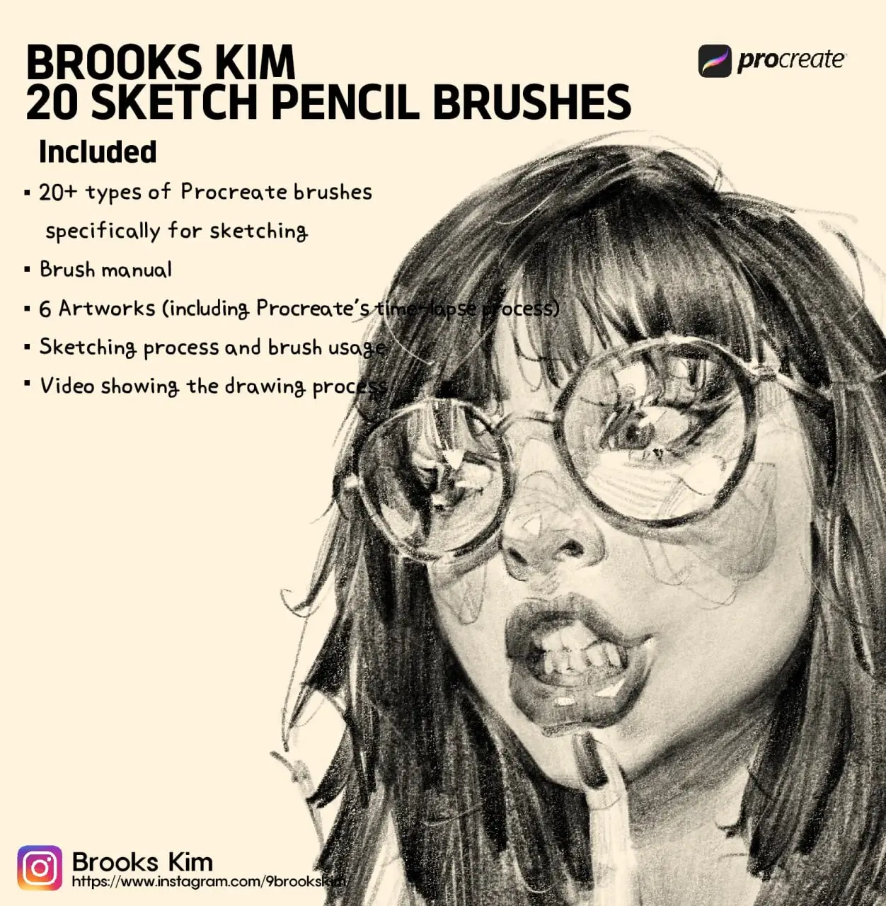 20 Sketch Pencil Brushes for Procreate Free Download