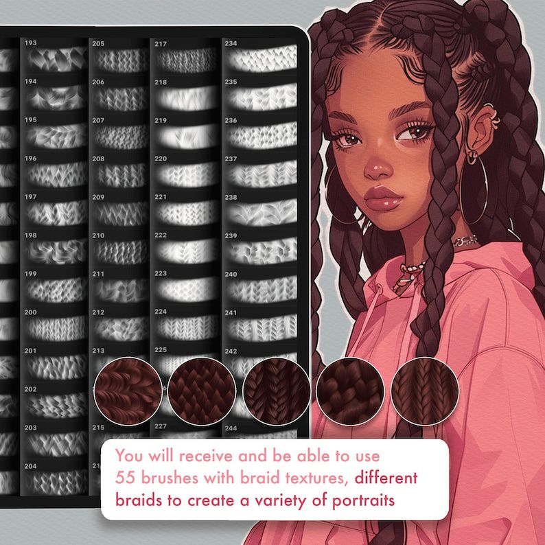 Procreate Hair texture brushes. Hair Brush Set Free Download