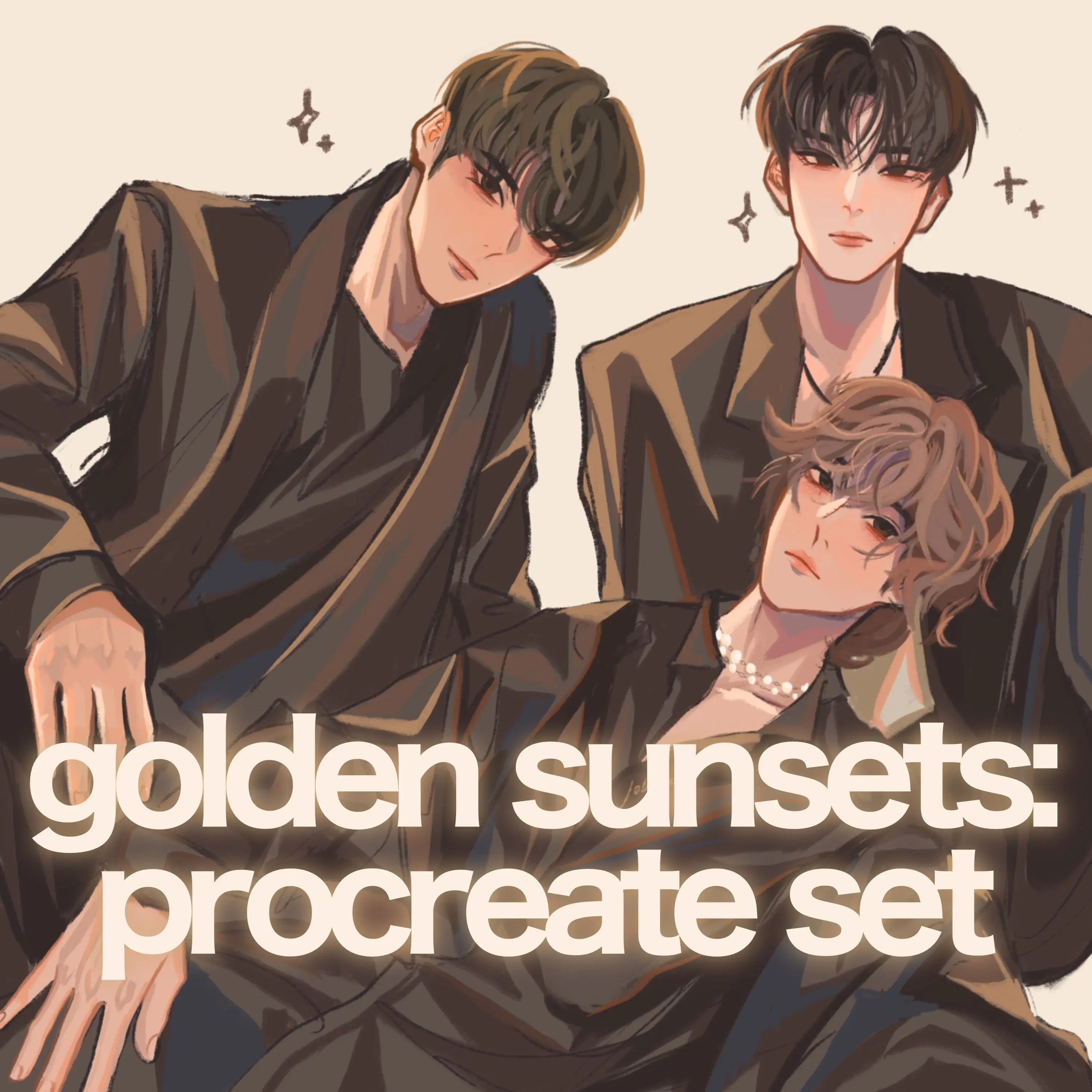 Golden Sunsets kpop style - Procreate Set - Brushes Pack