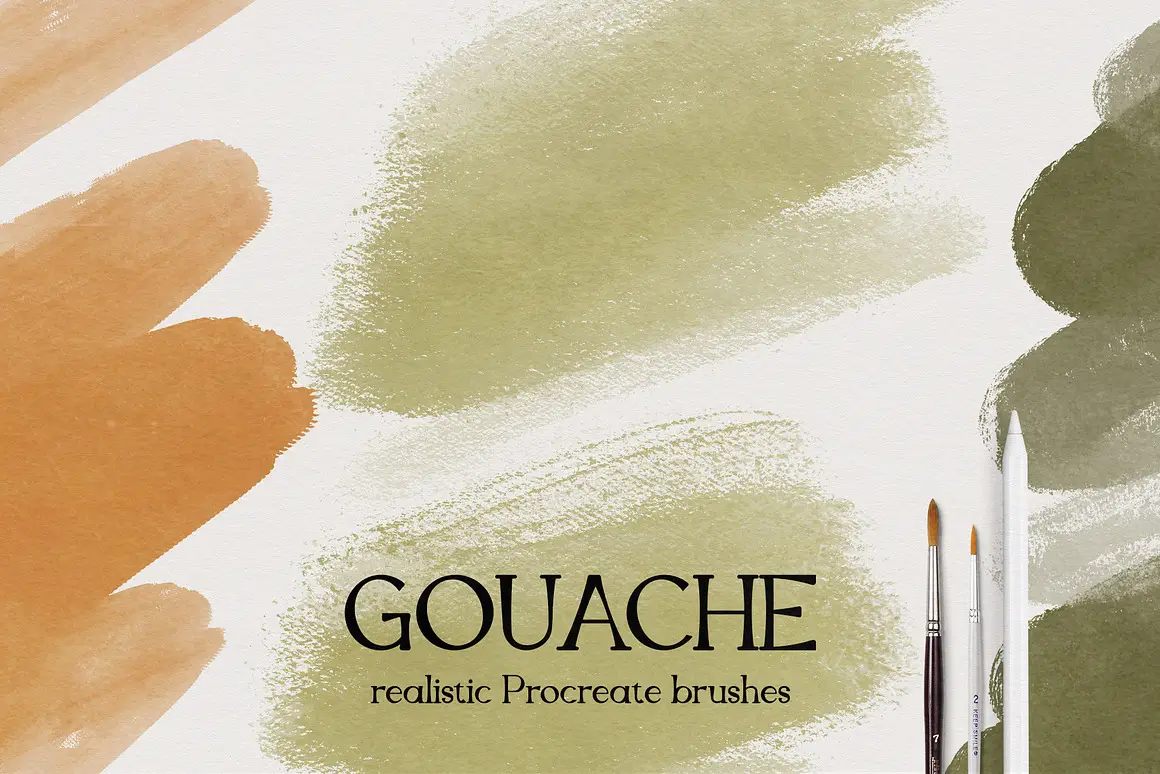 Gouache realistic brushes Procreate - Brushes Pack