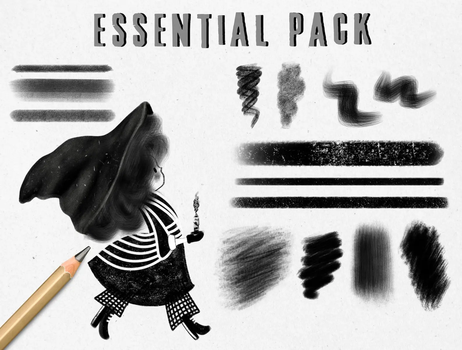 Graphic pencil set Brushes for Procreate Free Download