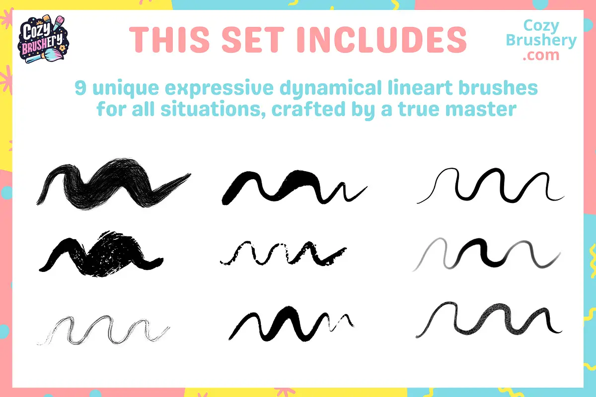 Procreate Anime Lineart Brushes | Cozy Brushery