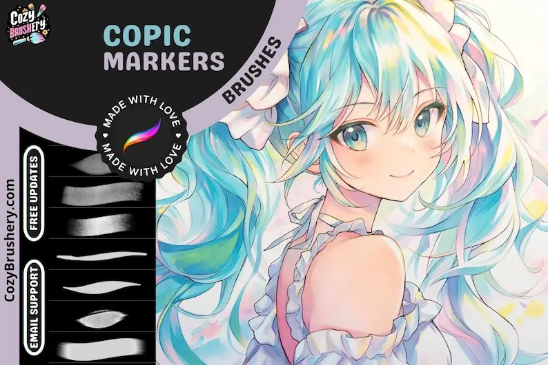 Procreate Brushes - Realistic Copic Marker Set Free Download