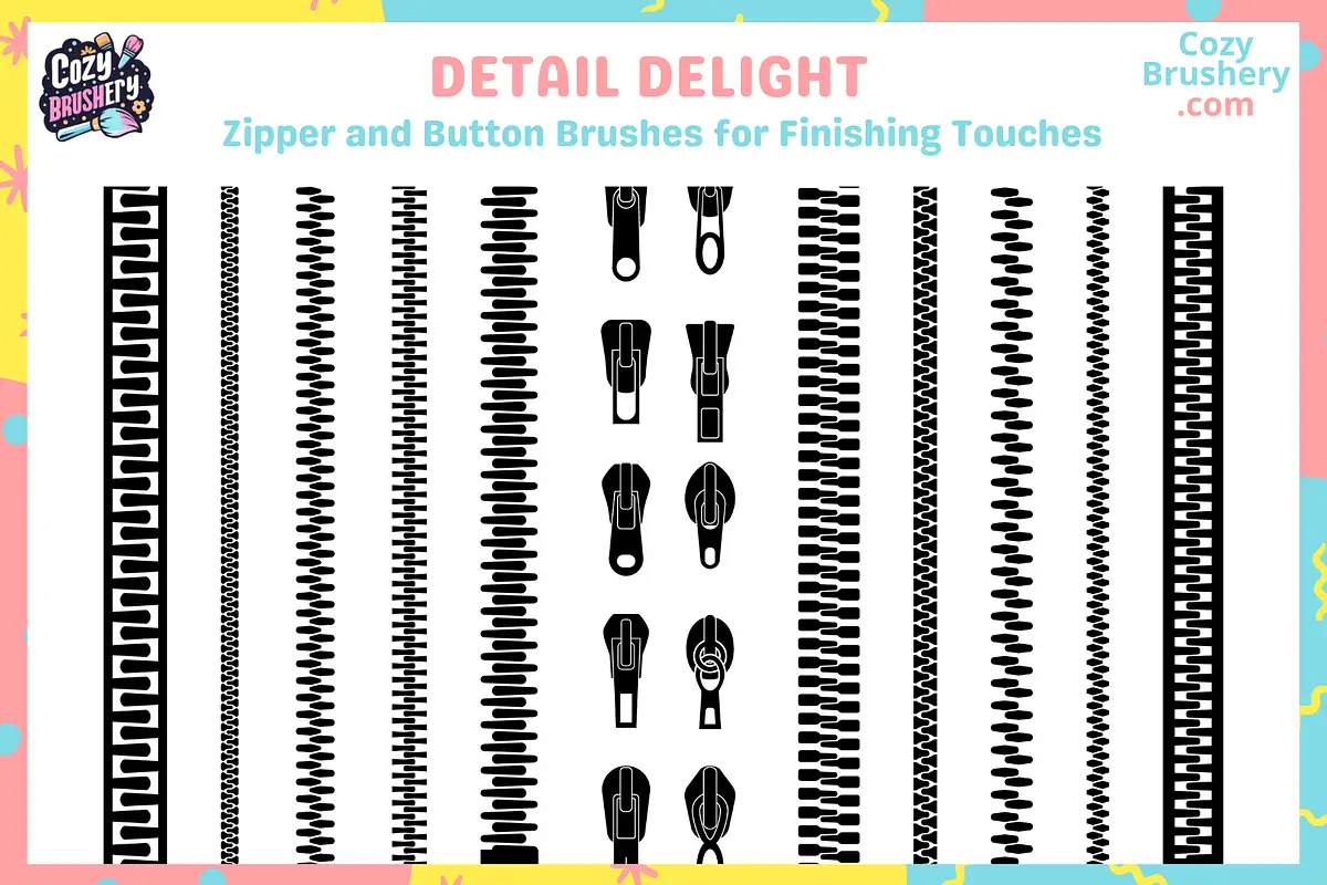 Procreate Button And Zipper Brushes Free Download