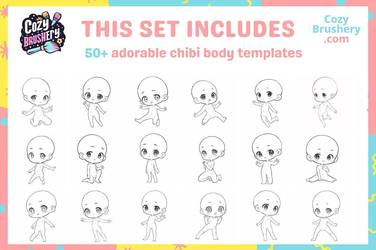 Procreate Chibi Body Stamps - Brushes Pack