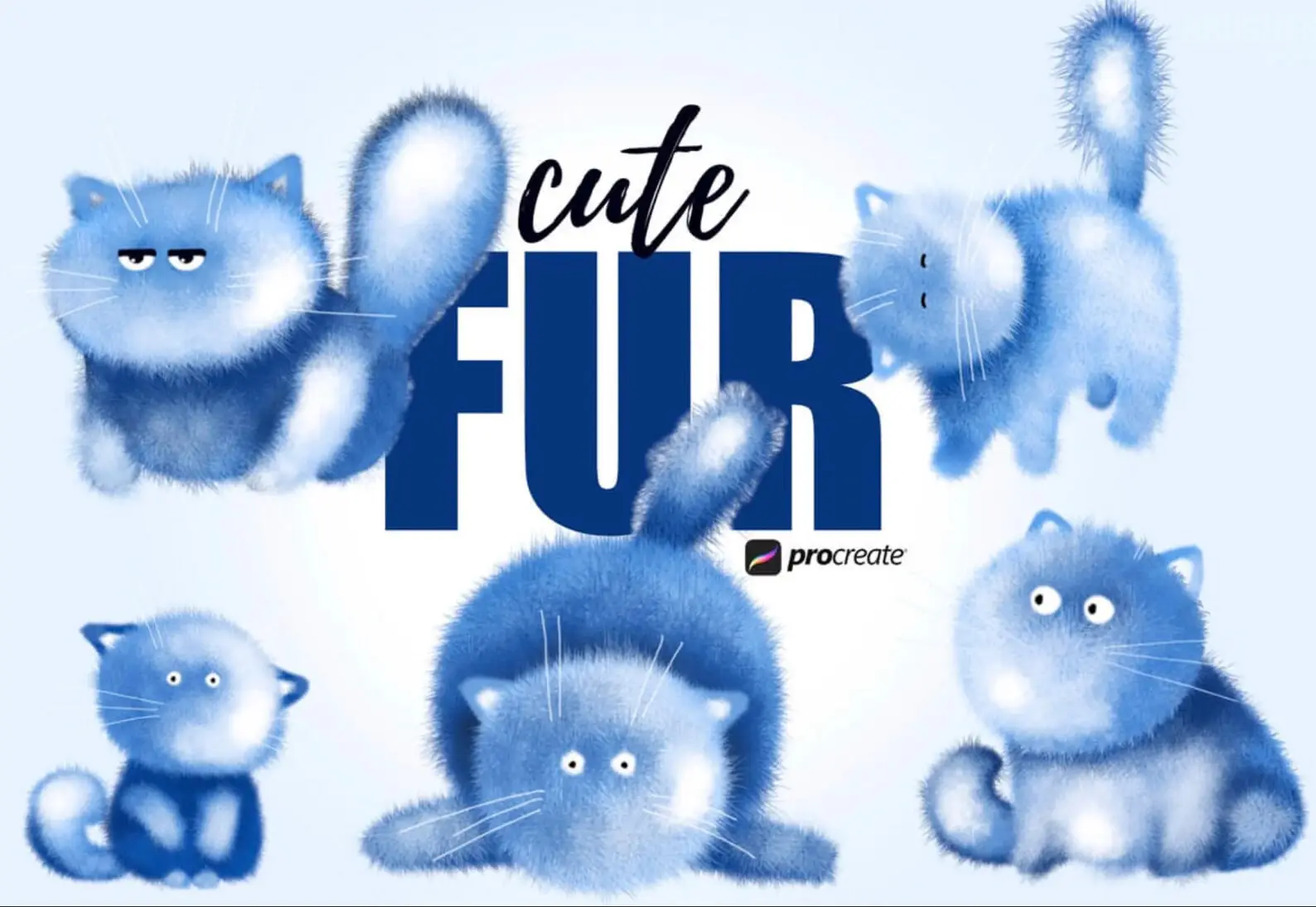 Procreate Cute FUR Brushes - Brushes Pack