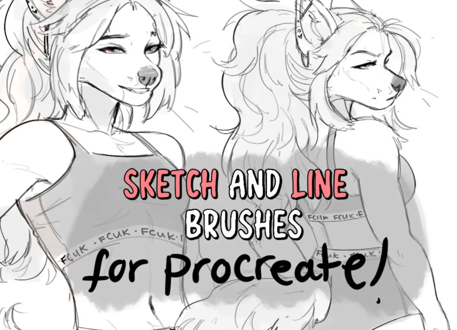 Sketch & line brushes for procreate - Brushes Pack