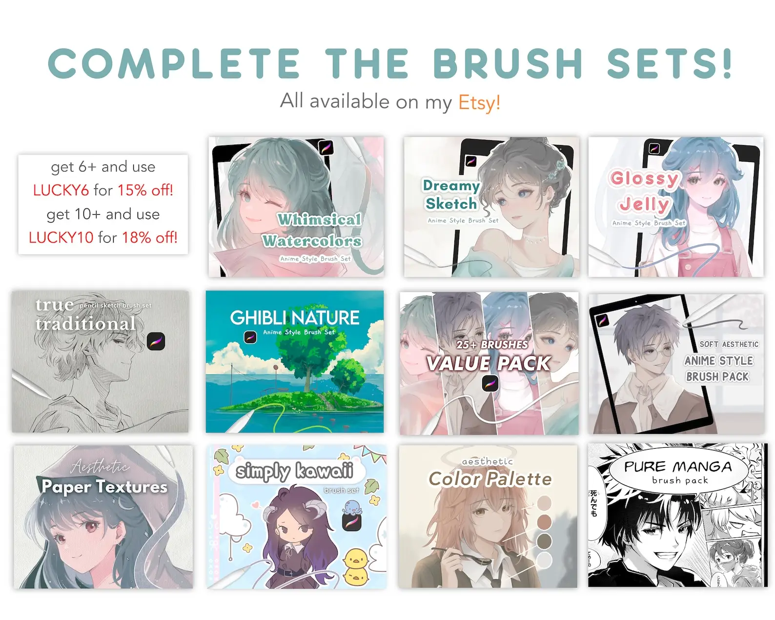 Soft Anime brushes for procreate Free Download