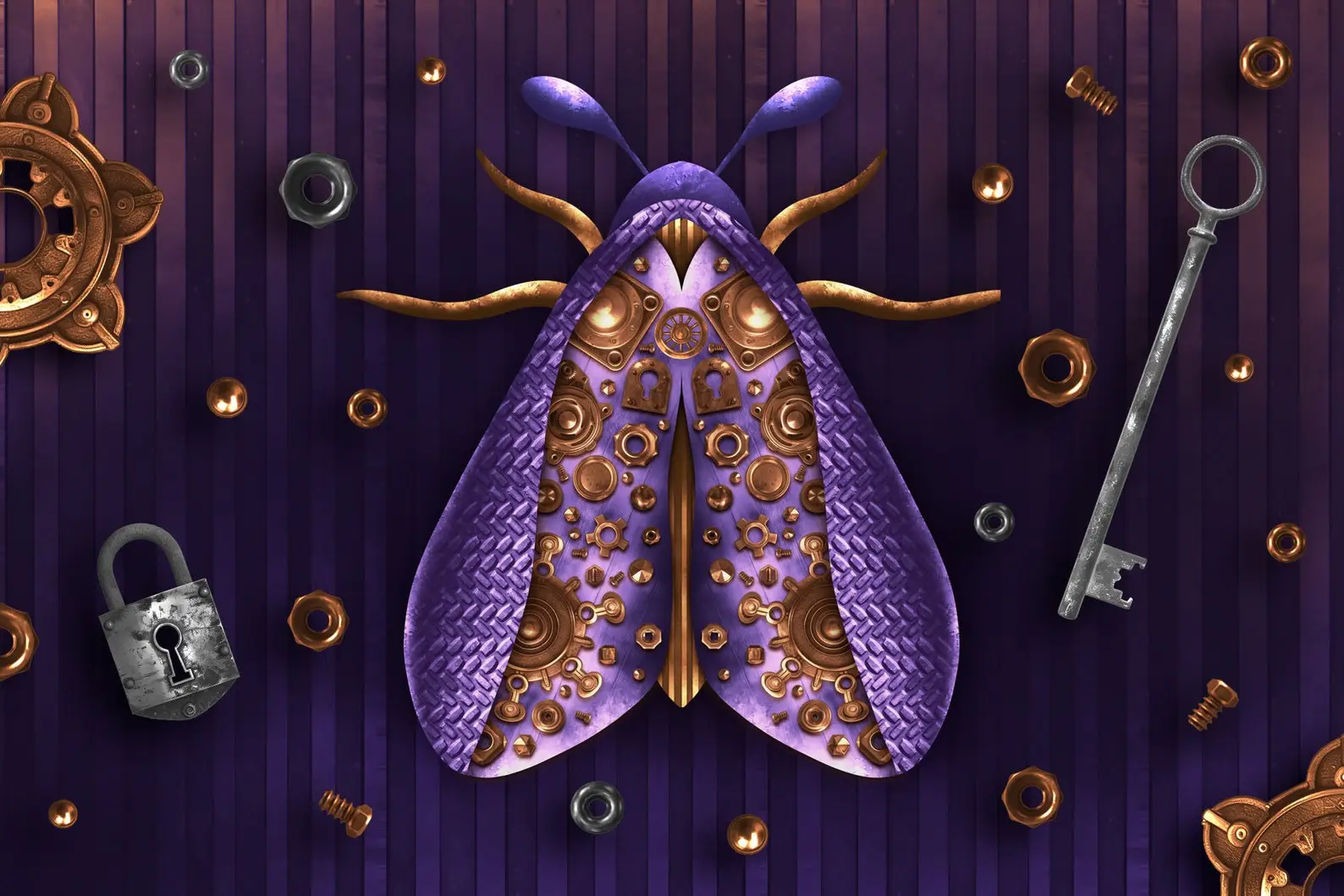 Steampunk brushes for Procreate, Metal textures and stamps Free Download