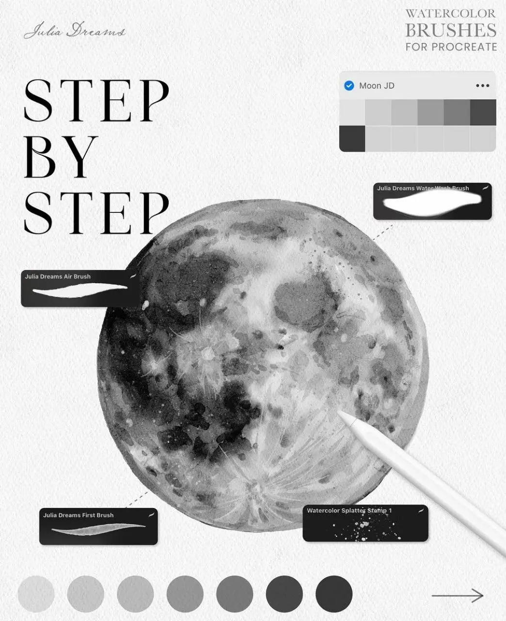 Step by step drawing moon for procreate Free Download