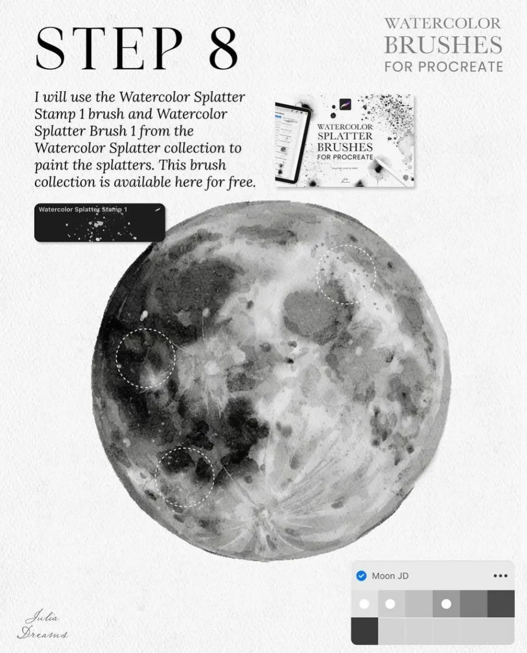 Step by step drawing moon for procreate Free Download