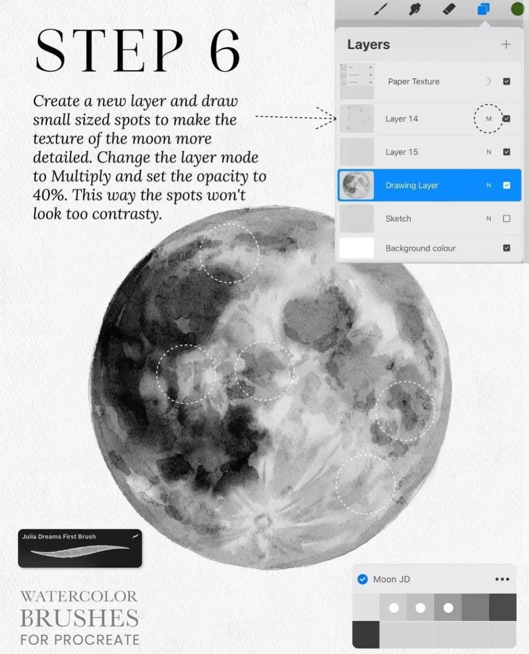 Step by step drawing moon for procreate Free Download