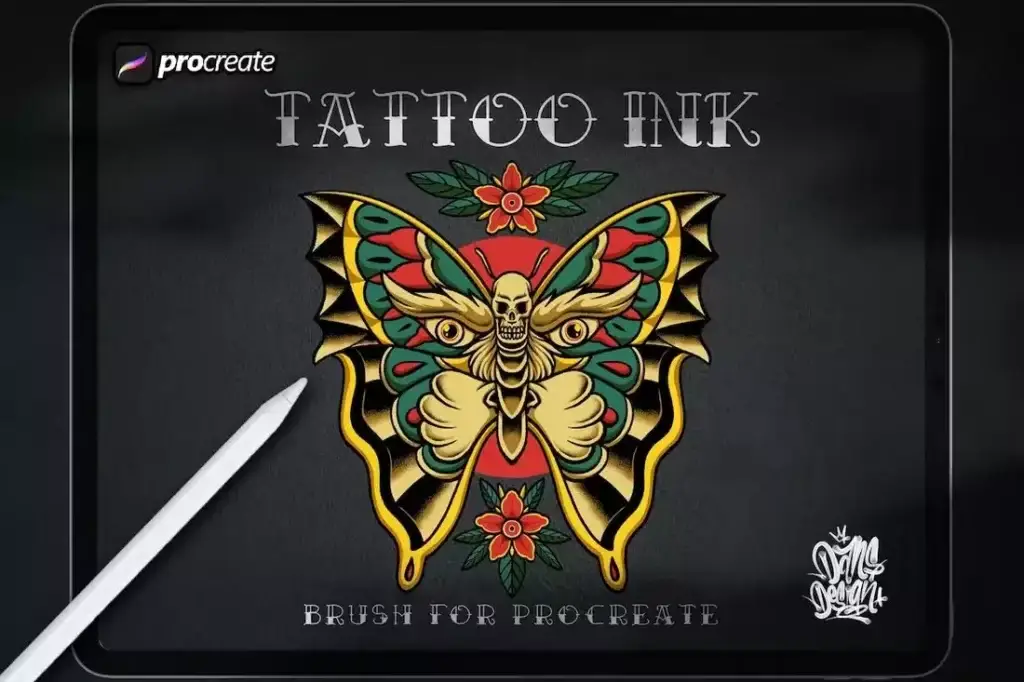 Tattoo ink brushes Procreate - Brushes Pack