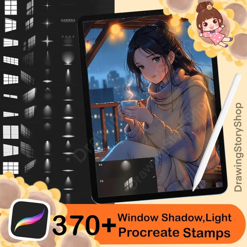 370+ Procreate Light Brushes – Windows Shadows & Sparkling Effects