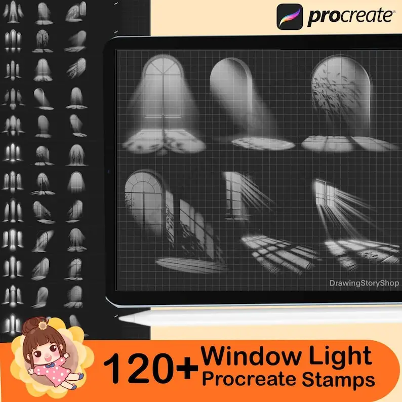 370+ Procreate Light Brushes – Windows Shadows & Sparkling Effects