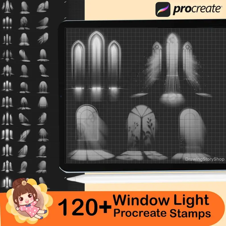 370+ Procreate Light Brushes – Windows Shadows & Sparkling Effects