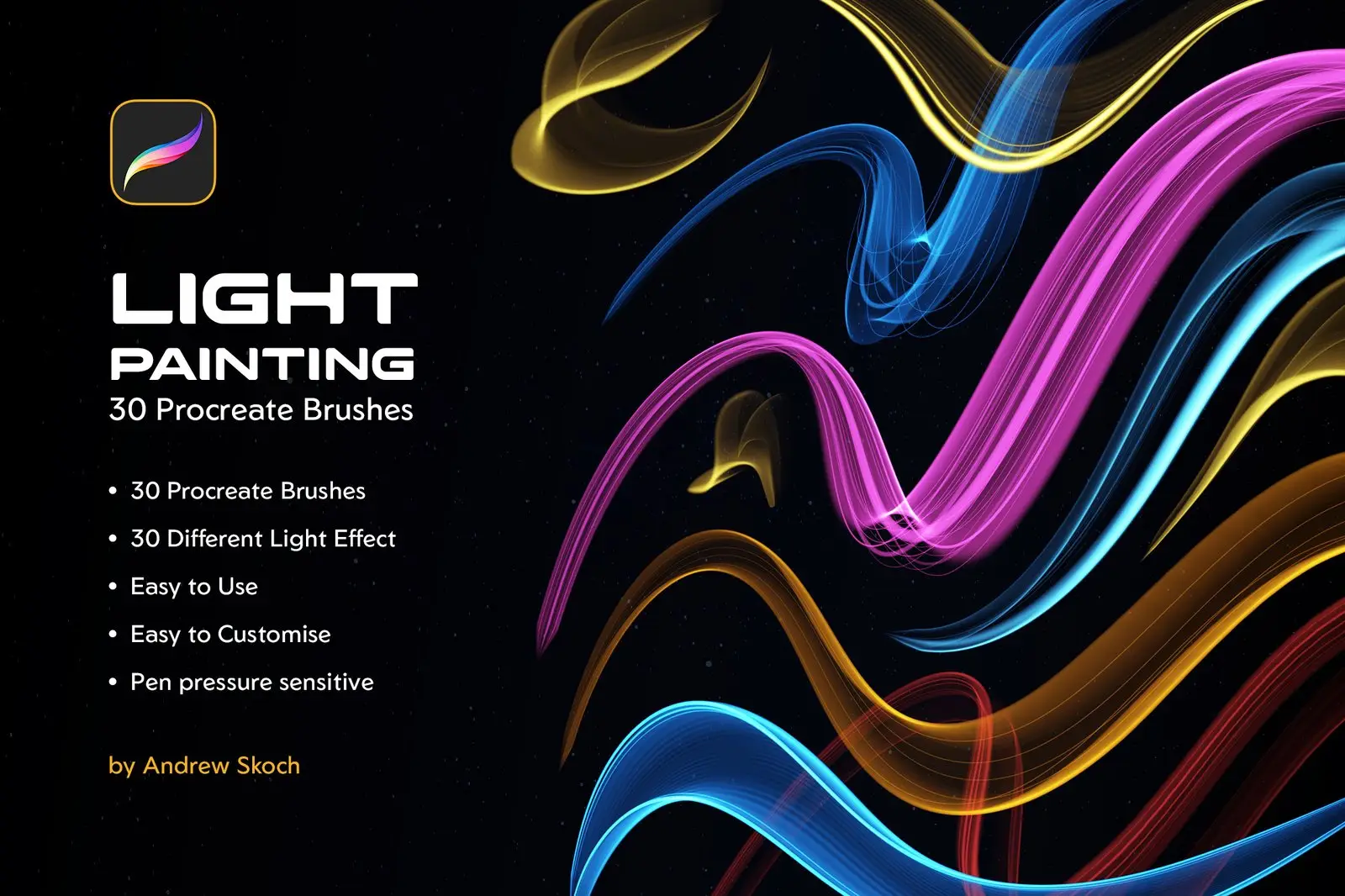 Light Painting Procreate Brushes | Glow & Neon Effects for iPad Art
