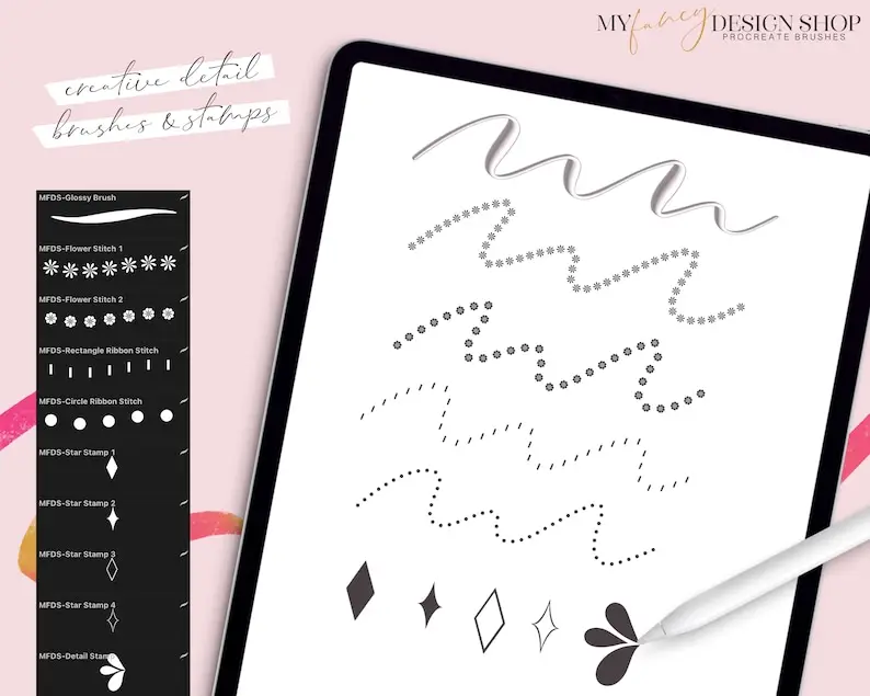 Ribbon Lettering Procreate Brushes – Digital Calligraphy & Hand Lettering