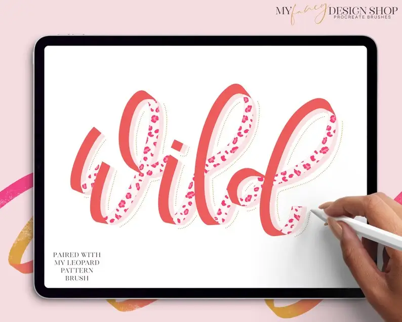 Ribbon Lettering Procreate Brushes – Digital Calligraphy & Hand Lettering