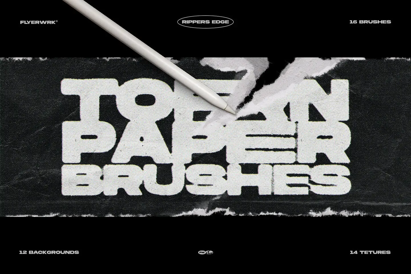 Rippers Edge - Torn Paper Brushes|Realistic Effects for Photoshop