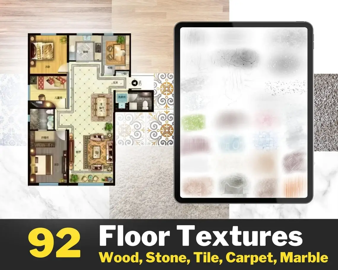 740+ Procreate Interior Design Stamps & Furniture Blocks