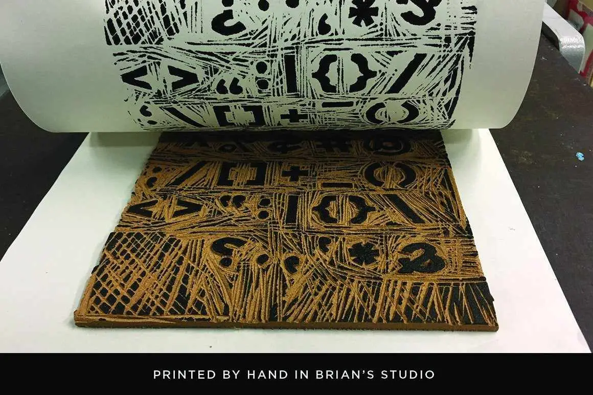 Blockprint Font & Brush Pack for Adobe Illustrator & Photoshop