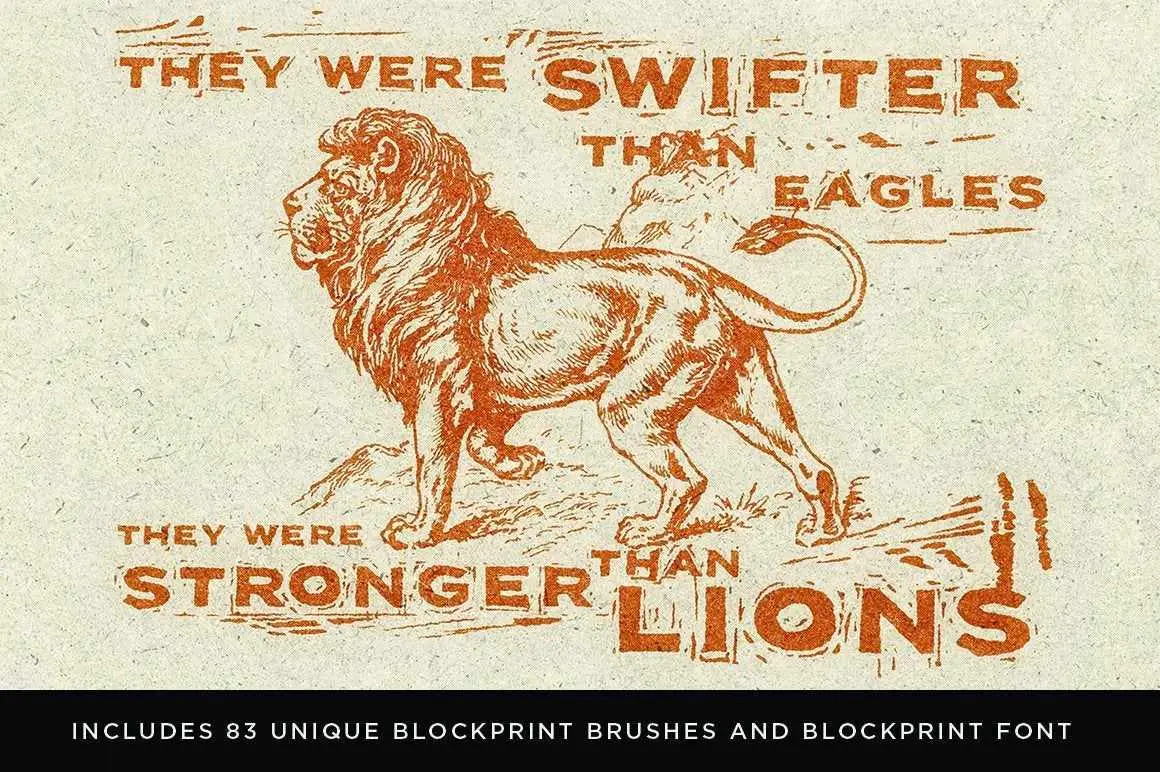 Blockprint Font & Brush Pack for Adobe Illustrator & Photoshop