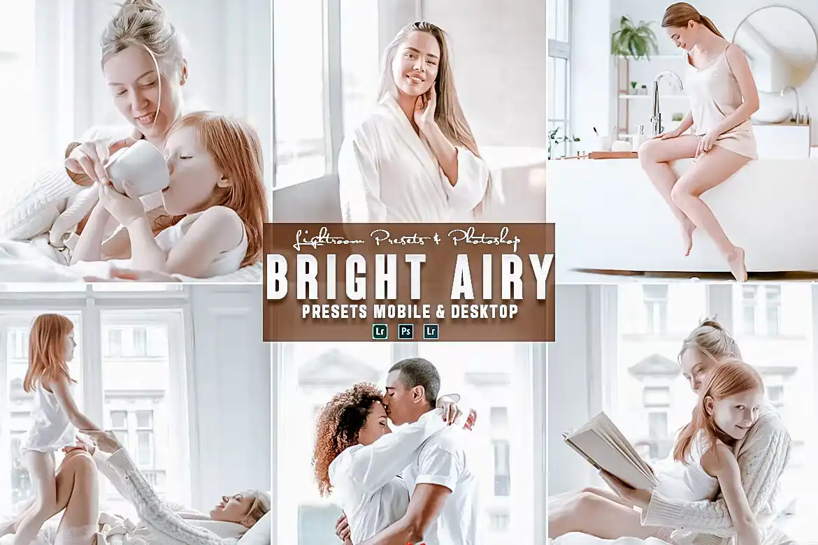 Bright airy Photoshop Action & Lightrom Presets Free Download