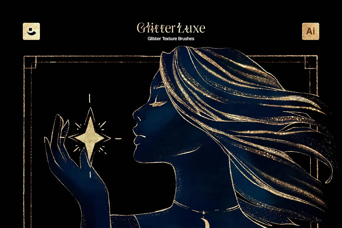 Illustrator Glitter Texture Brushes – Sparkling Vector Brushes