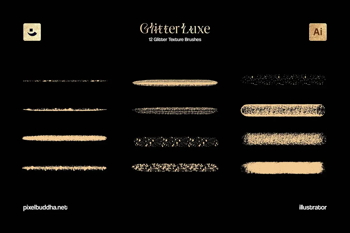 Illustrator Glitter Texture Brushes – Sparkling Vector Brushes