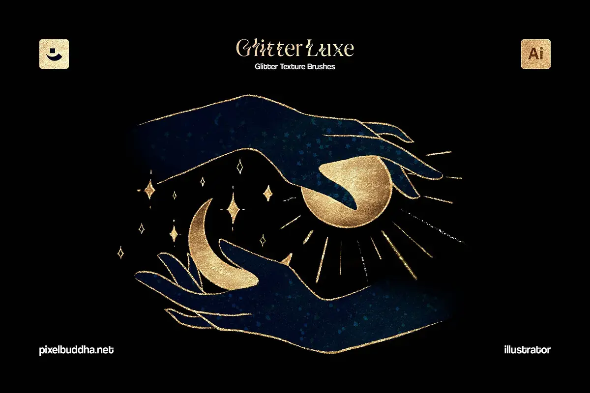 Illustrator Glitter Texture Brushes – Sparkling Vector Brushes