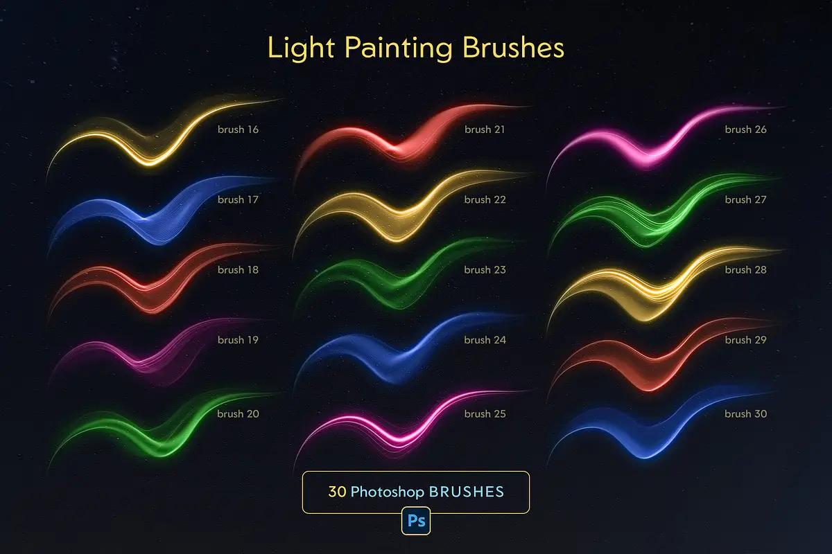 Light Painting Photoshop Brushes – Light Effects for Digital Art
