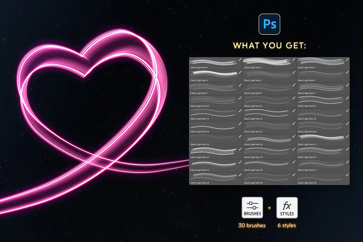 Light Painting Photoshop Brushes – Light Effects for Digital Art