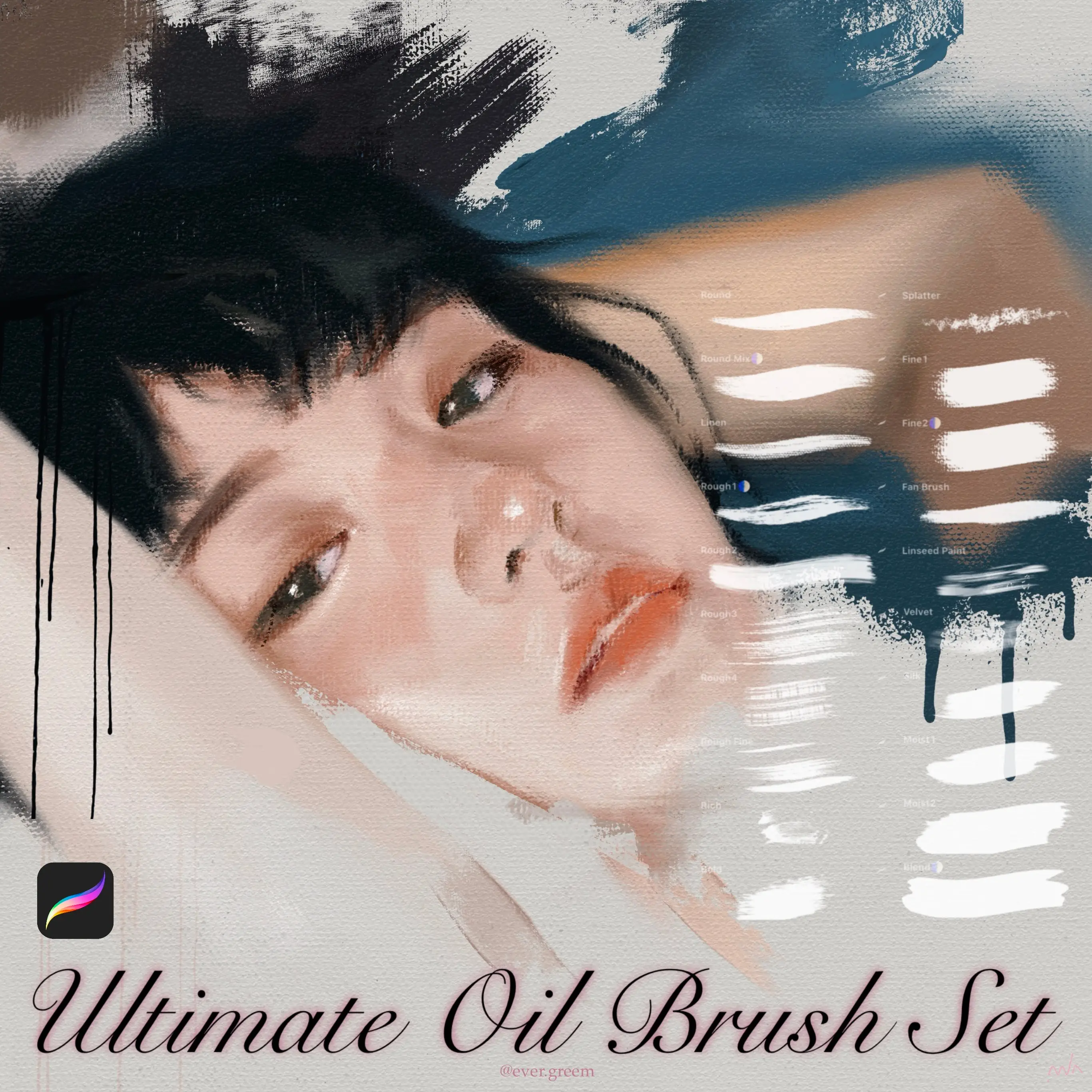 🎨 Ultimate Oil Brush Set for Procreate – Realistic Digital Painting