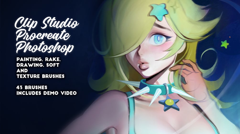 Chainsawroll Indigo Texture Brush Set for Drawing & Rake