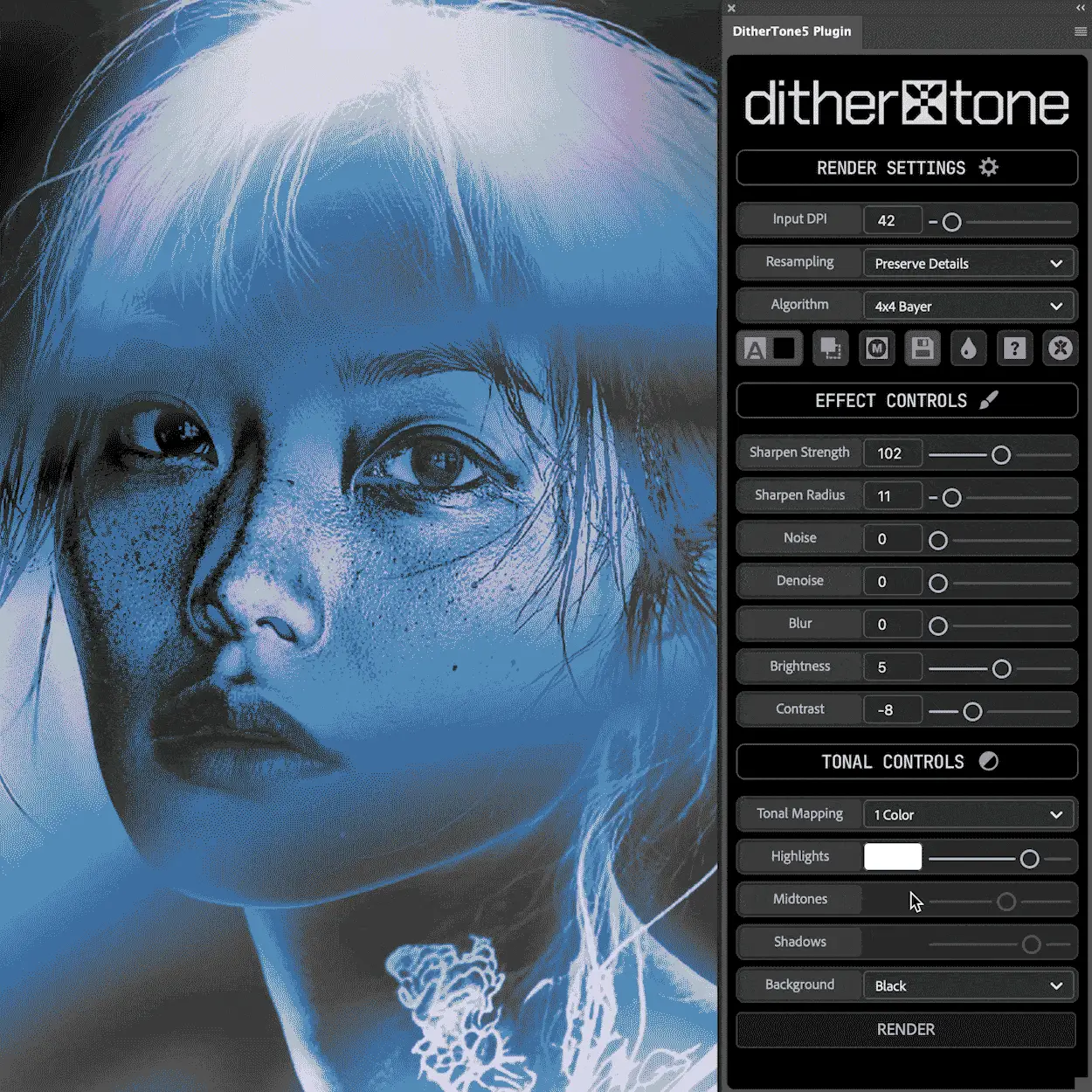 Dithertone Pro – Halftone Effect Plugin for Photoshop