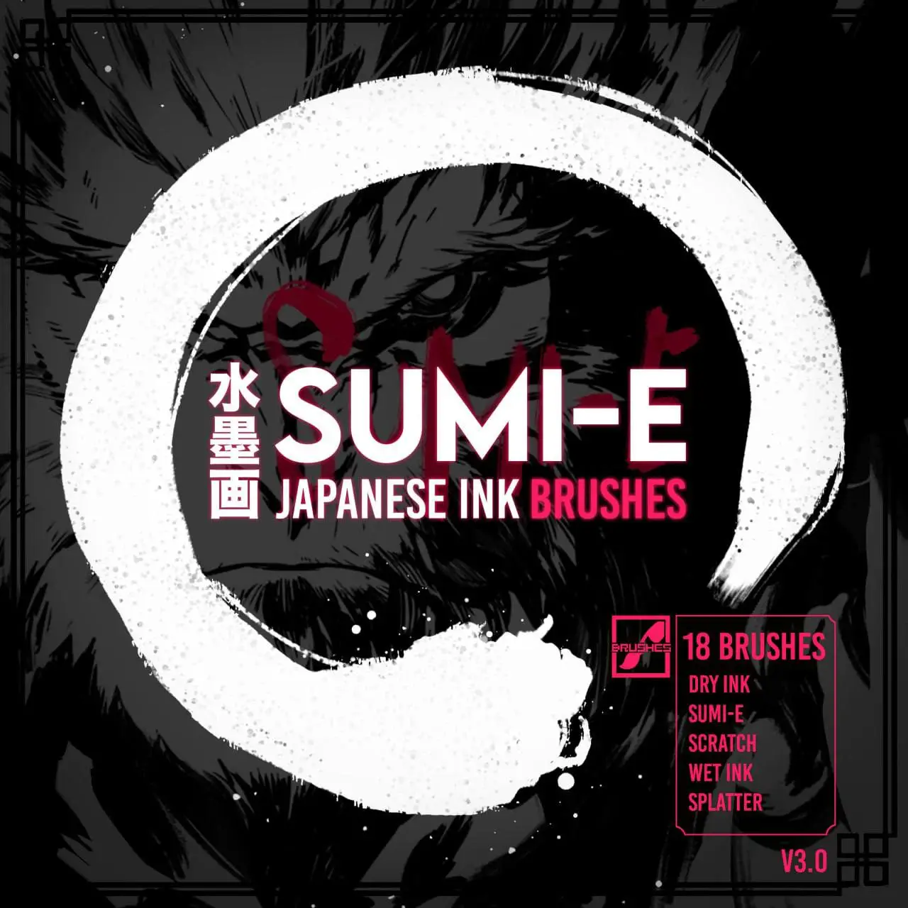 SUMI-E Japanese Ink Brushes for Procreate & Photoshop